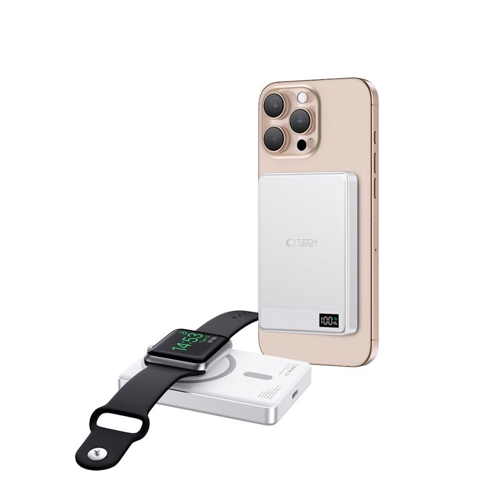 Tech-Protect MagSafe LifeMag 5000maH Power Bank with Wireless Charging ...