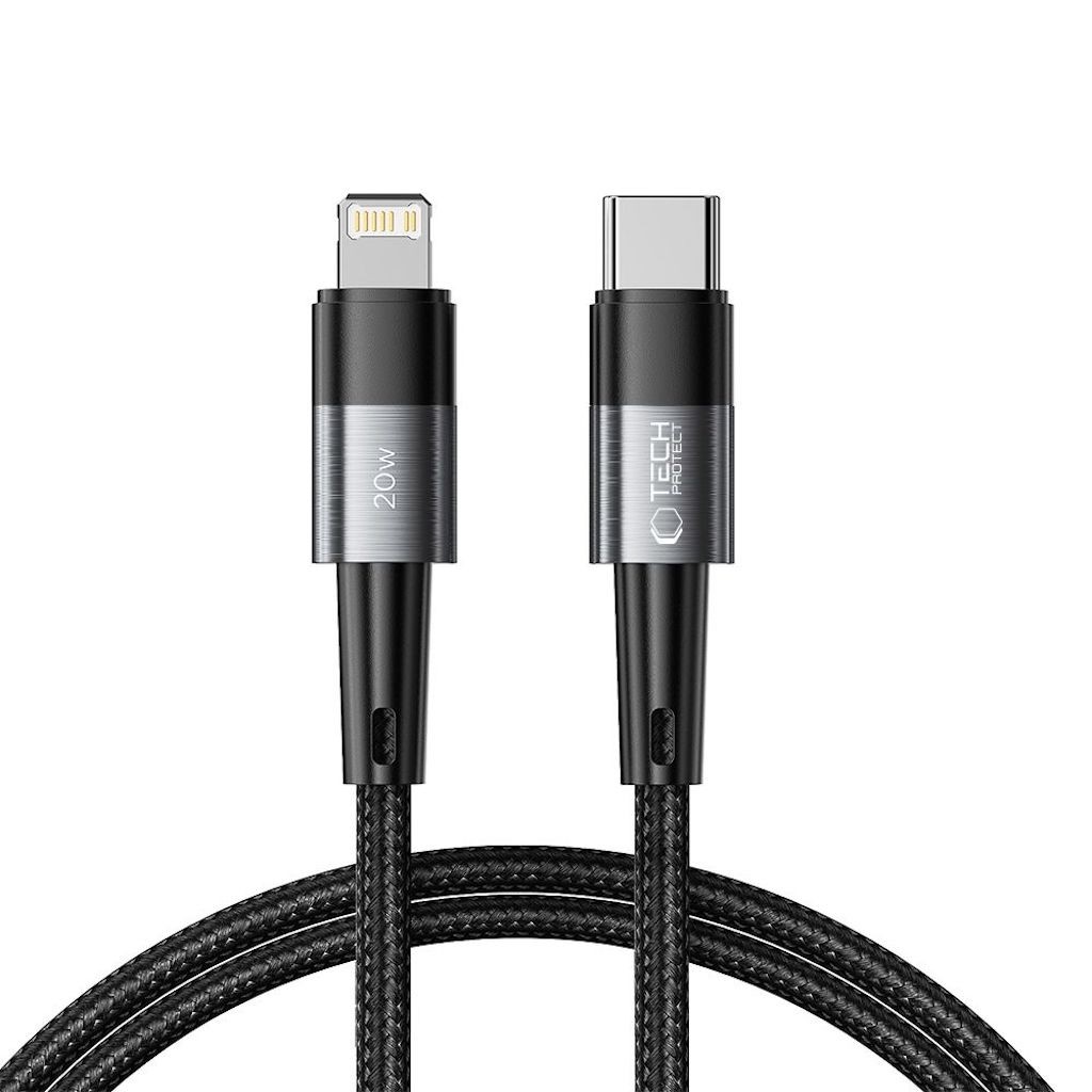 Tech-Protect USB-C / Lightning 1m krovimo laidas - Black 934104 kaina ...