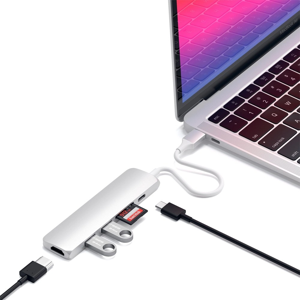 Satechi Type-C Slim Multimedia V2 Silver adapter ST-SCMA2S price 79 ...